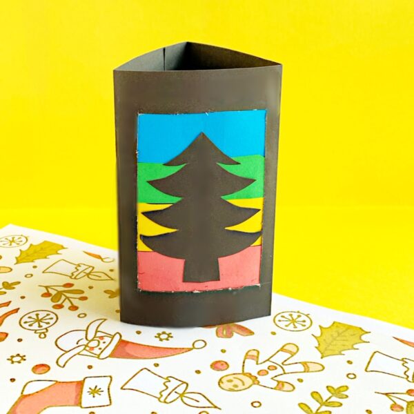 How to Make a Festive Christmas Tree Luminary Paper Craft | Haus of Boys