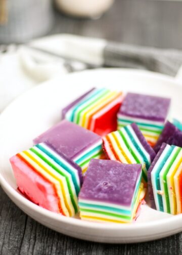Layered Rainbow Jello Cubes Recipe | Haus of Boys