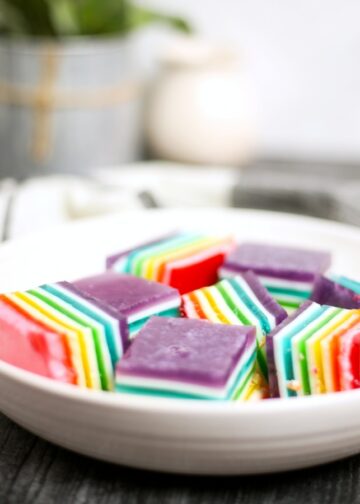Layered Rainbow Jello Cubes Recipe | Haus of Boys