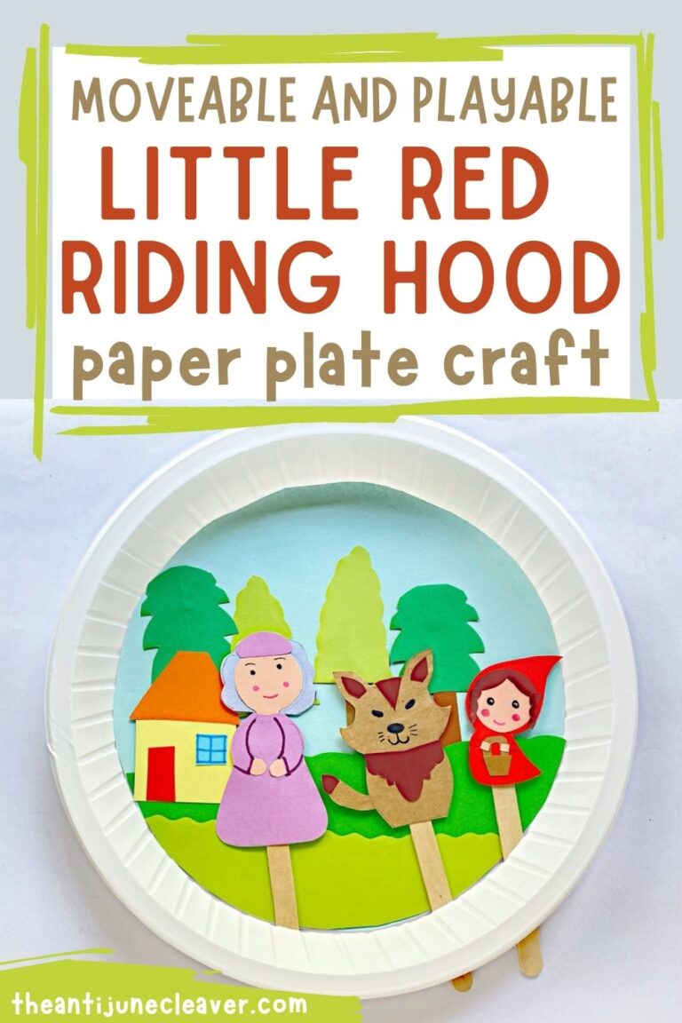 Moveable Paper Plate Little Red Riding Hood Craft | Haus of Boys