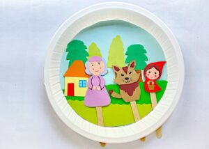 Moveable Paper Plate Little Red Riding Hood Craft | Haus of Boys