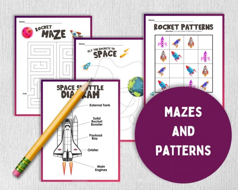 Out of this World Space Printable Worksheets for Kids | Haus of Boys