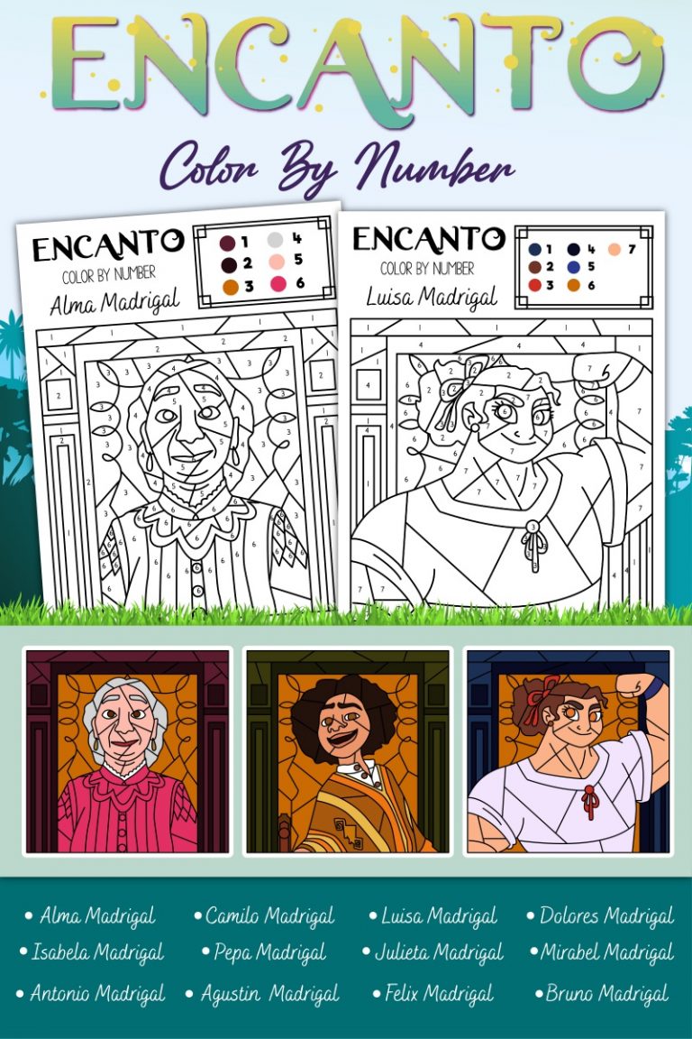 Encanto Color By Number Coloring Pages | Haus of Boys