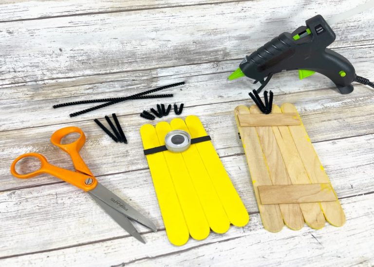 Learn How to Make a Minion Out of Craft Sticks | Haus of Boys